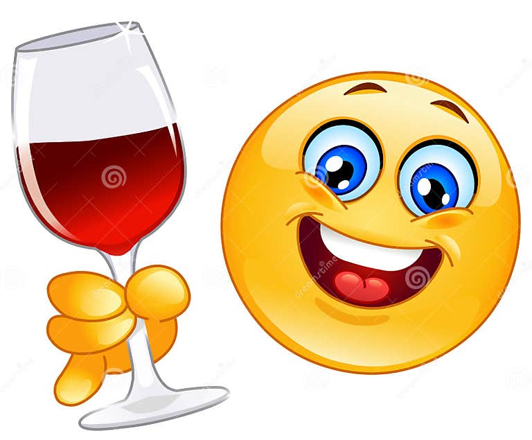 Cheers emoticon stock vector. Illustration of happy, holding - 16457122