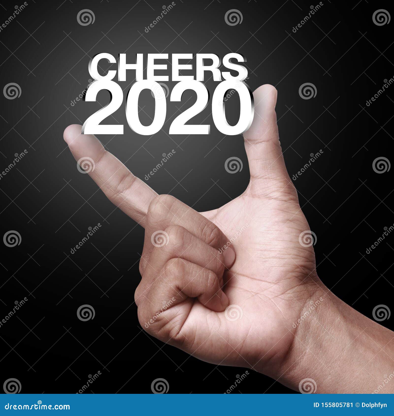 Cheers 2020with hand stock image. Image of hand, happy - 155805781