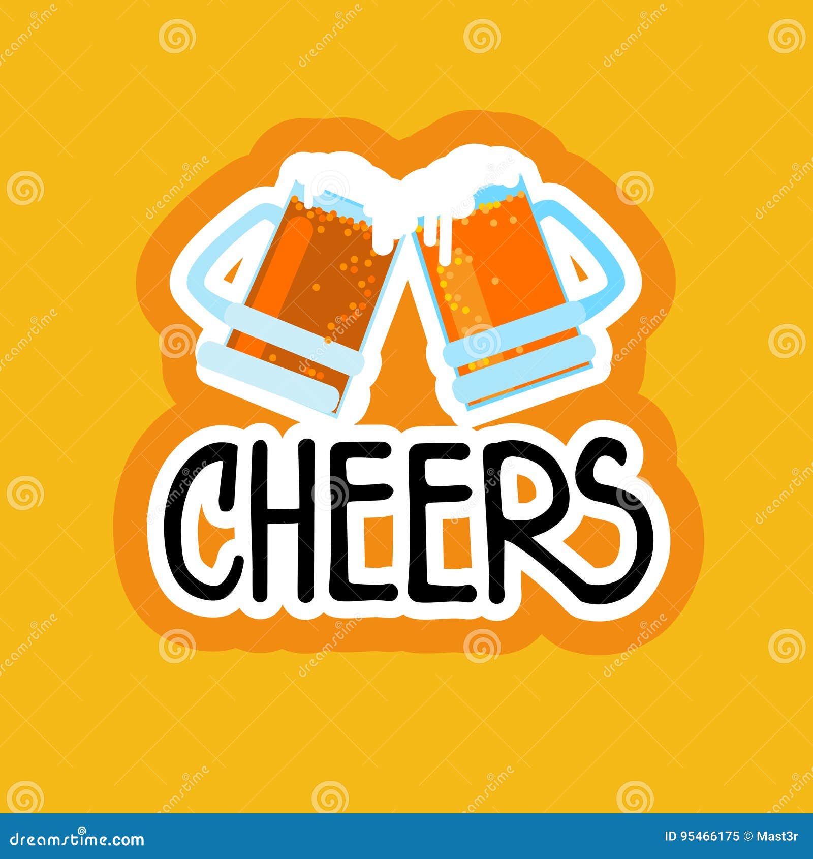 Cheers Sticker Social Media Network Message Badges Design Stock Vector ...