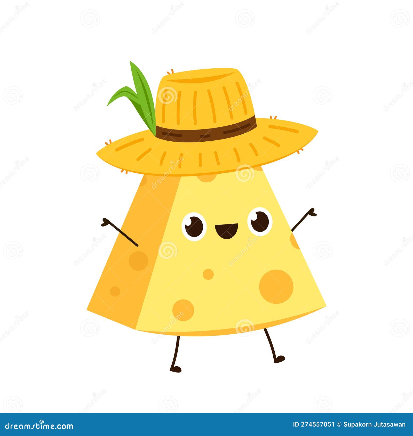 Cute Happy Cheese Character. Funny Food Emoticon in Flat Style Stock ...