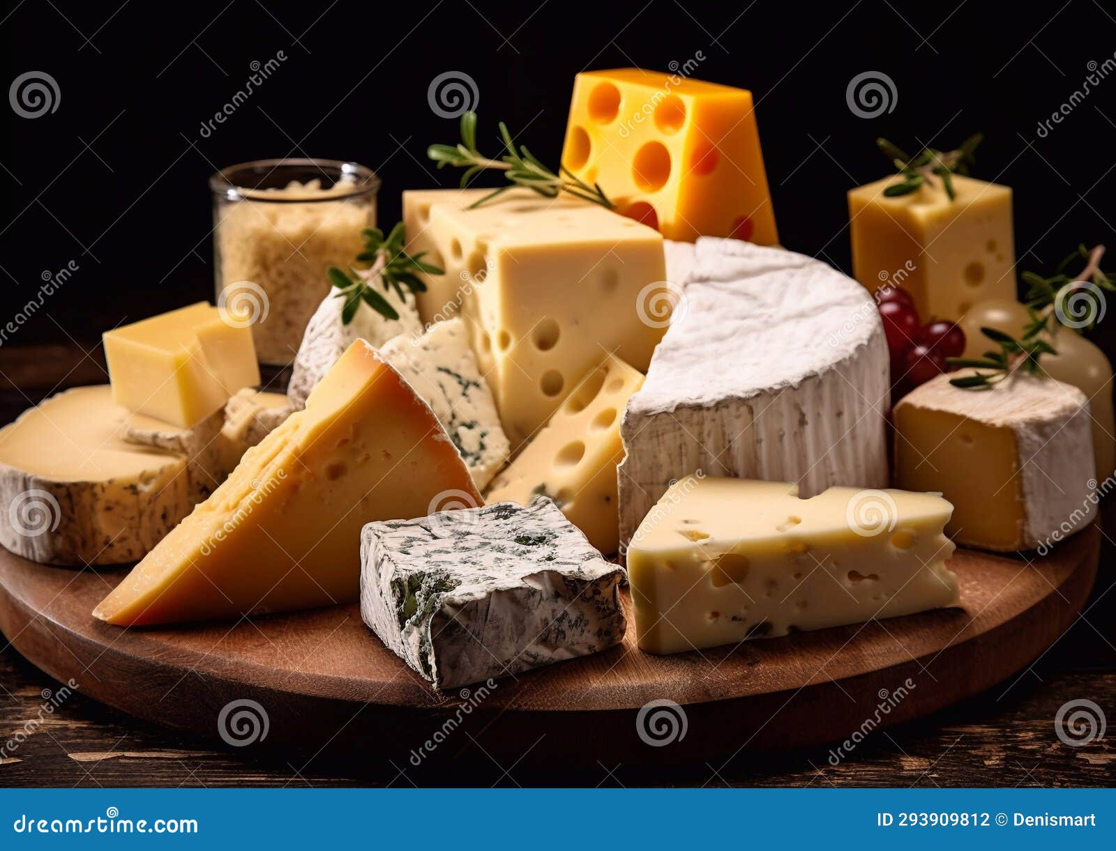Cheese Assortment: Blue Cheese, AI Generated Image Stock Photography ...