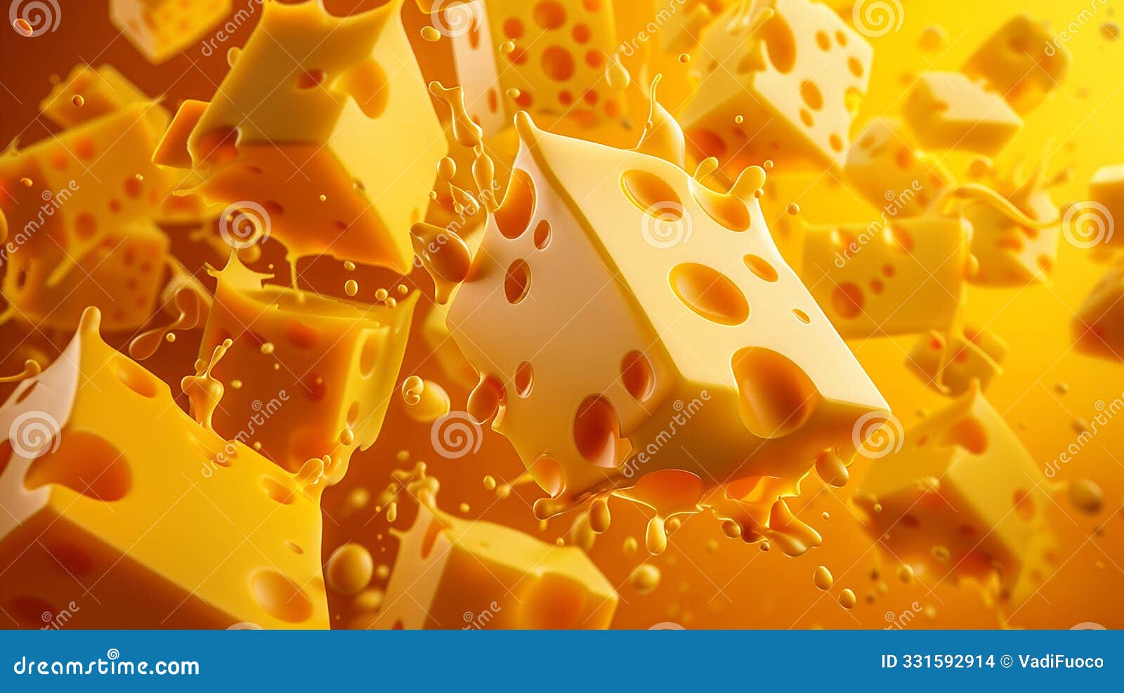 Cheese Background. Flying Pieces of Cheese with Holes Stock ...