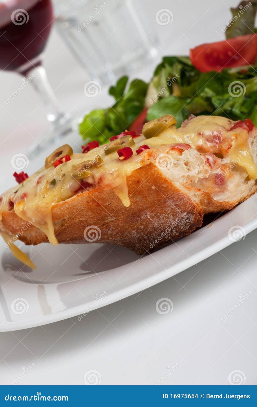 Cheese baguette stock photo. Image of pepper, crust, olive - 16975654