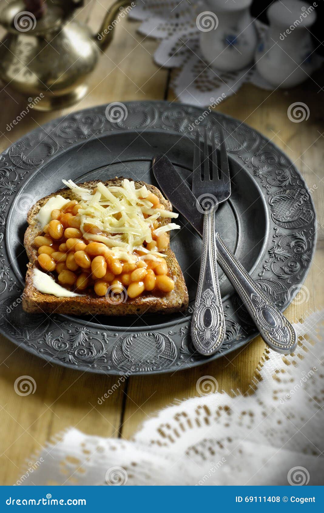 Cheese and Beans on Toast II Stock Photo - Image of cuisine, cheese ...