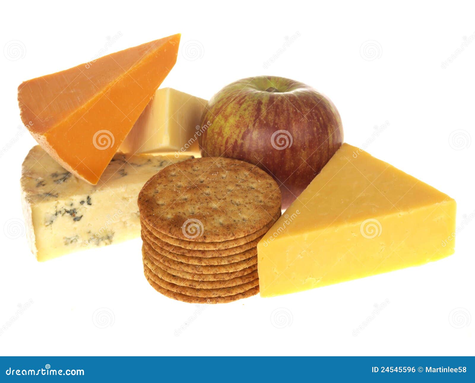 Cheese and Biscuits stock photo. Image of flat, braeburn - 24545596