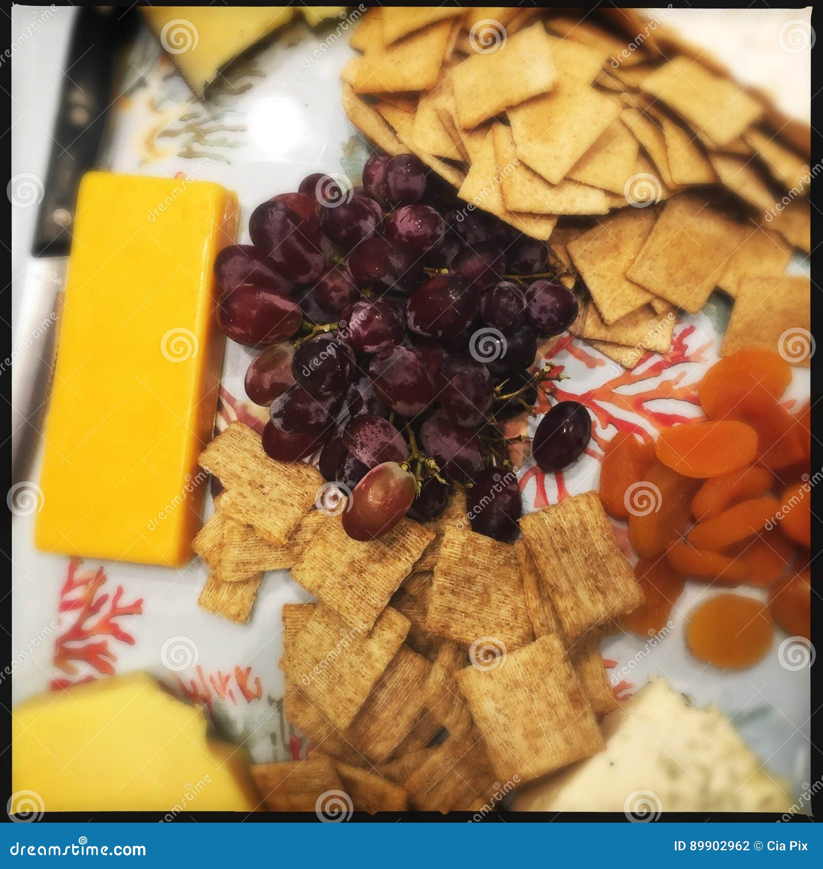 Cheese Biscuits and Fruit on Plate Stock Photo - Image of food, flavor ...