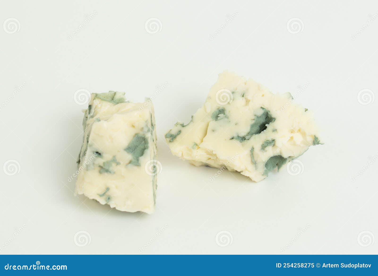 Cheese with Blue Mold Isolated on White Background Stock Image - Image ...