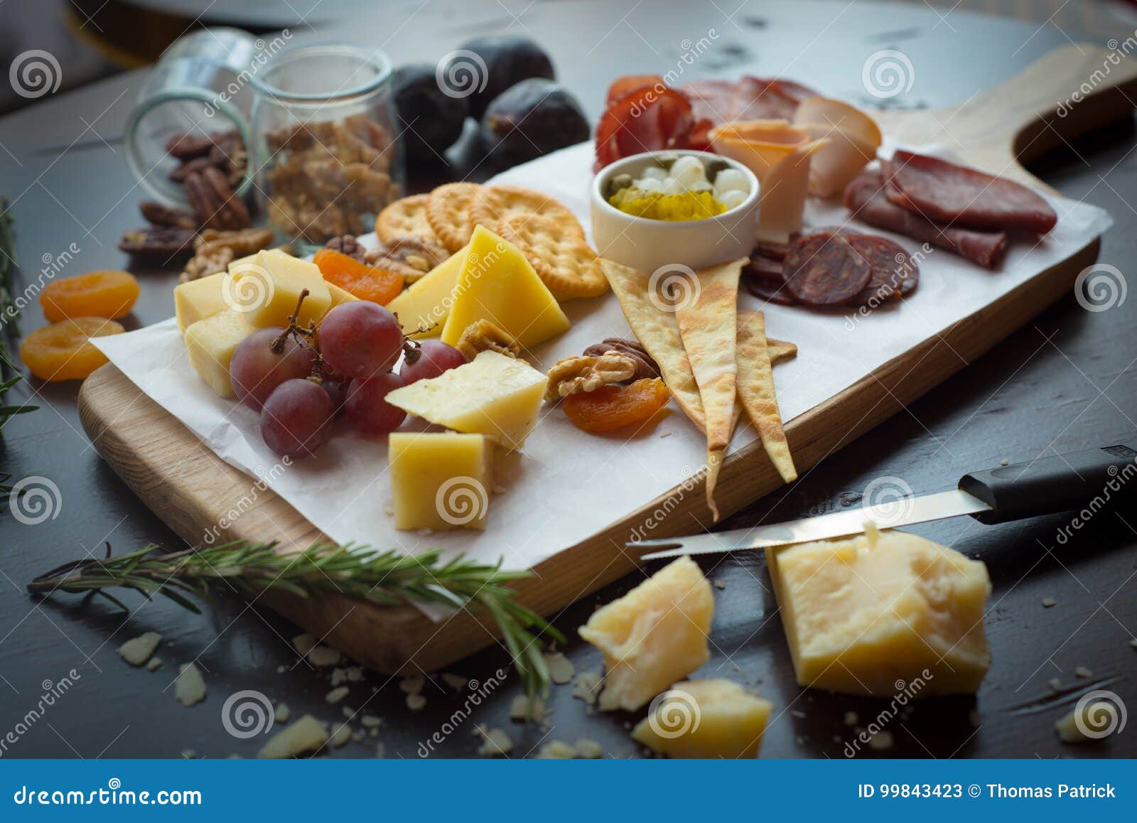 Cheese Board and Cold Cuts stock image. Image of meat - 99843423