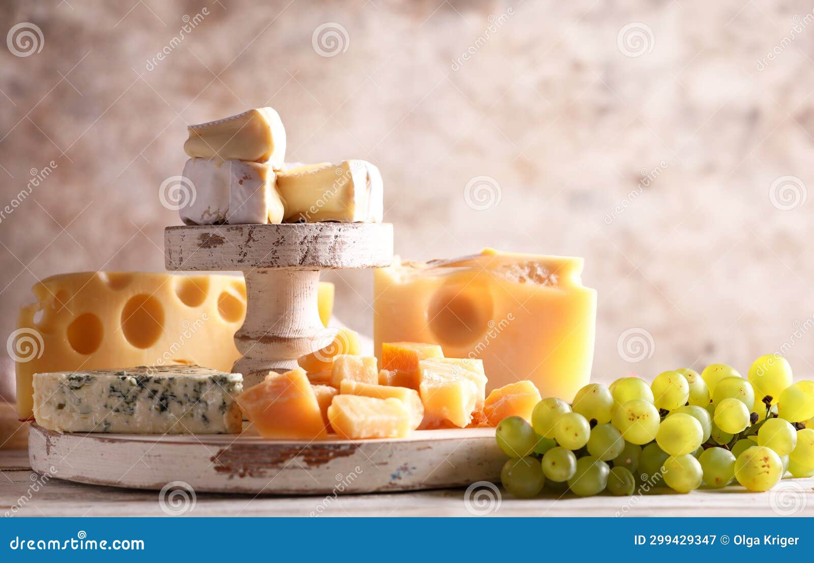 Cheese board with grapes stock image. Image of meal - 299429347