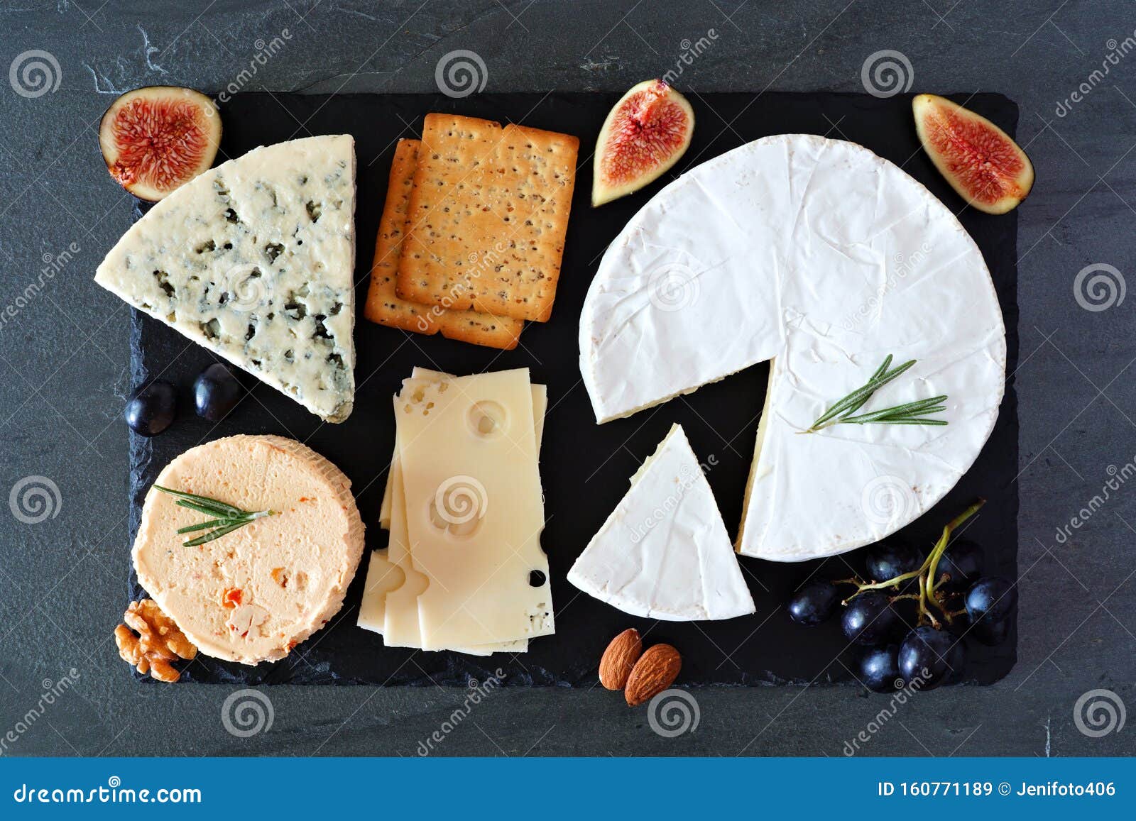 Cheese Board Of Various Types Of Soft And Hard Cheese. Spanish Manchego ...