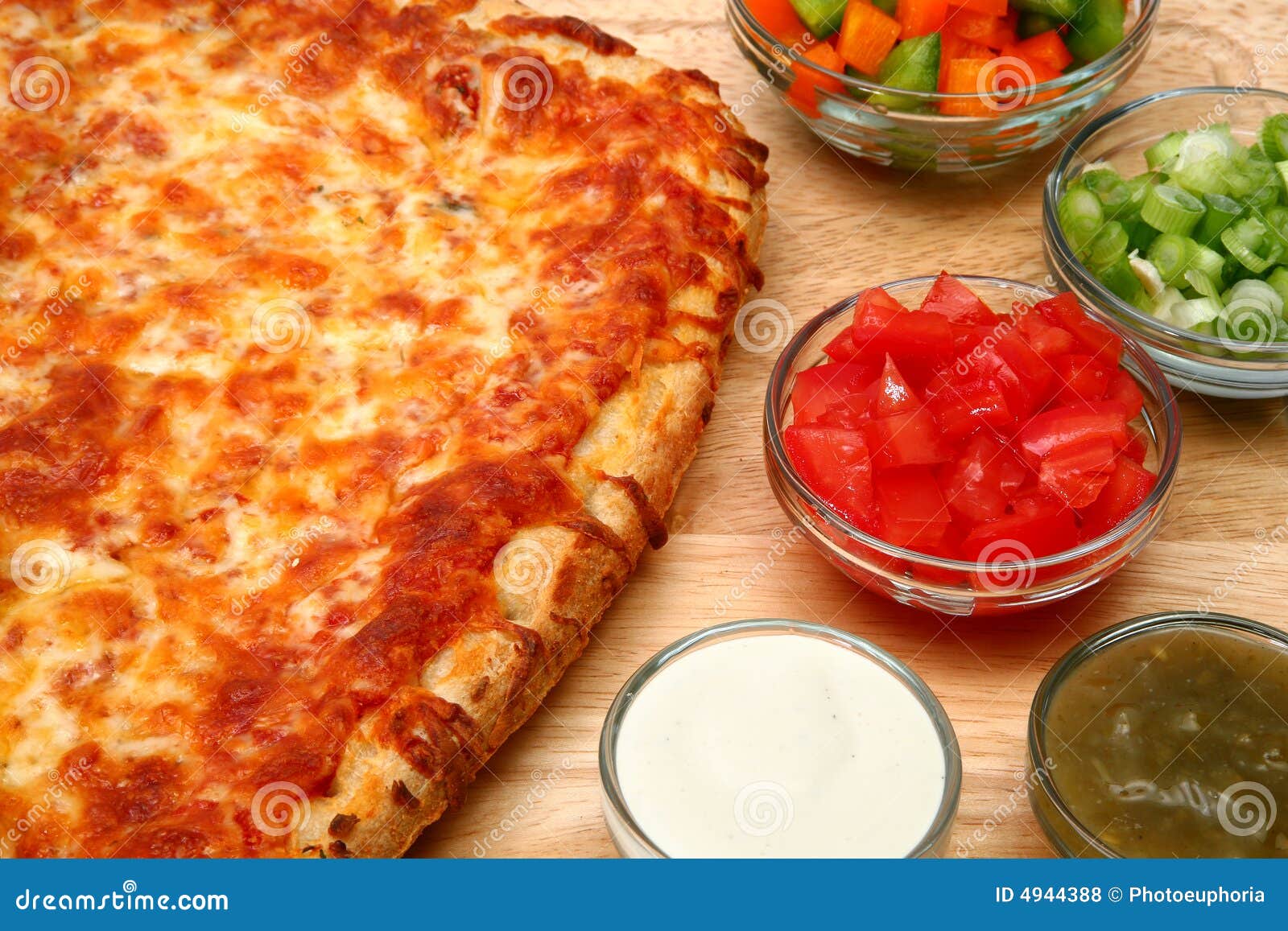 Cheese Bread Pizza and Fresh Toppings Stock Photo - Image of home ...