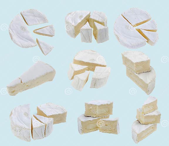 Cheese Brie Set on the Light Blue Stock Photo - Image of healthy ...