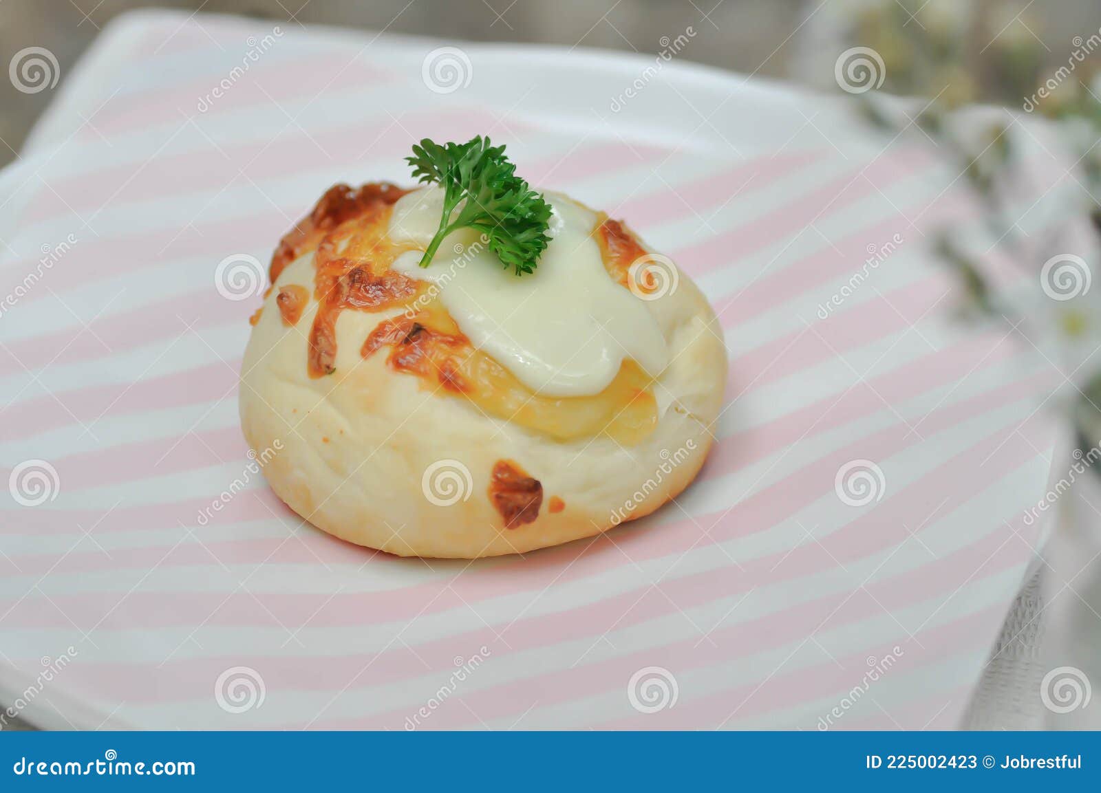 Cheese Bun, Mozzarella Cheese Bun or Bun with Cheese Topping Stock ...