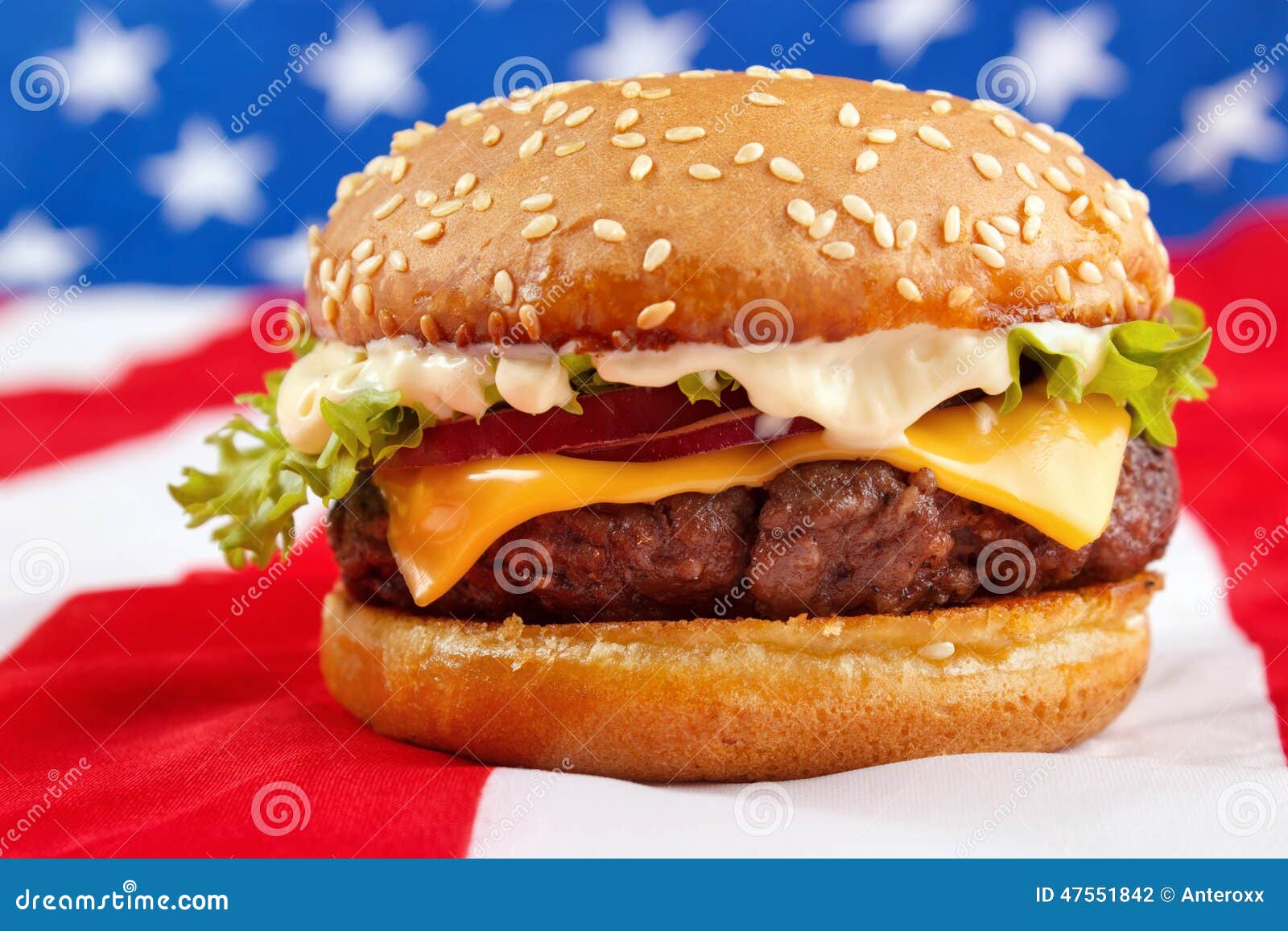 Cheese burger stock photo. Image of traditional, calorie - 47551842