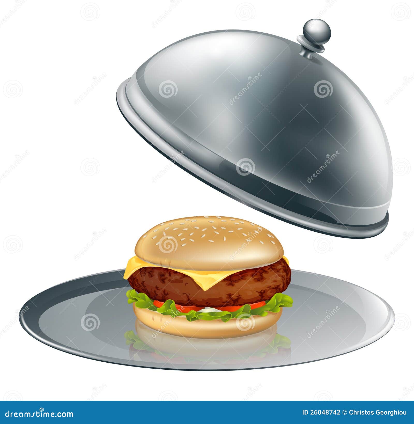 Silver Platter With Lid Cartoon Vector | CartoonDealer.com #42095483