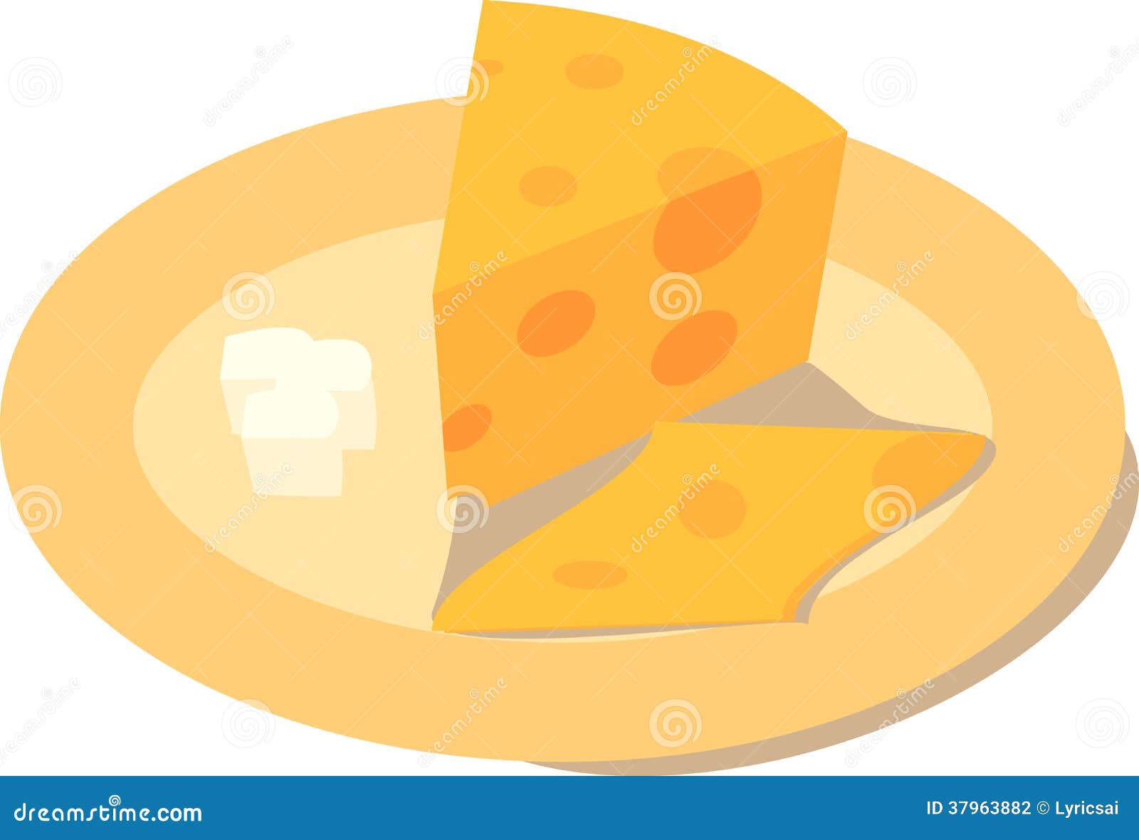 Cheese with a Butter on a Plate Stock Vector - Illustration of culinary ...