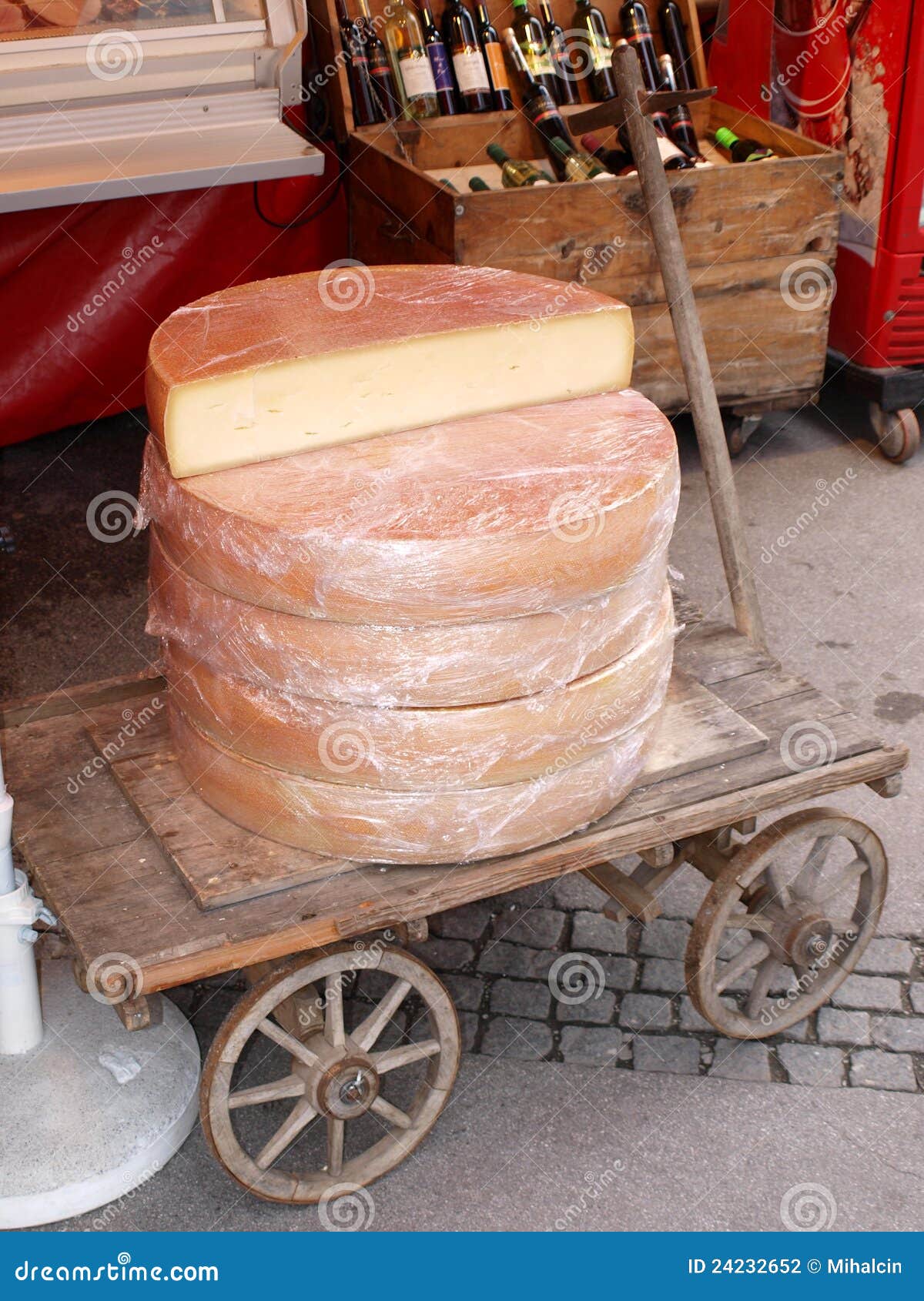 Cheese cart stock photo. Image of homemade, cart, marketplace - 24232652