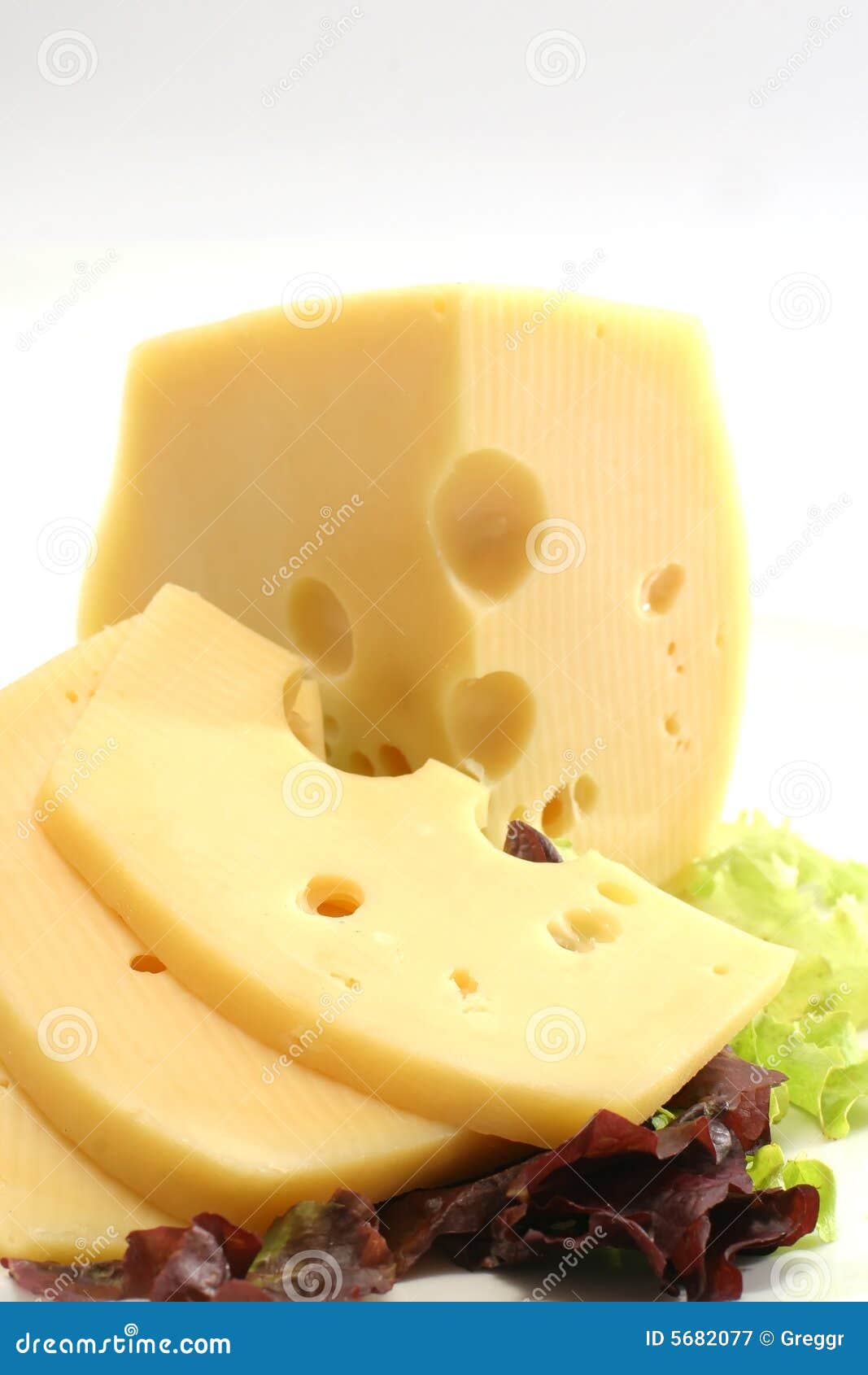 Cheese Chunk and Slices with Lettuce Stock Image - Image of camembert ...