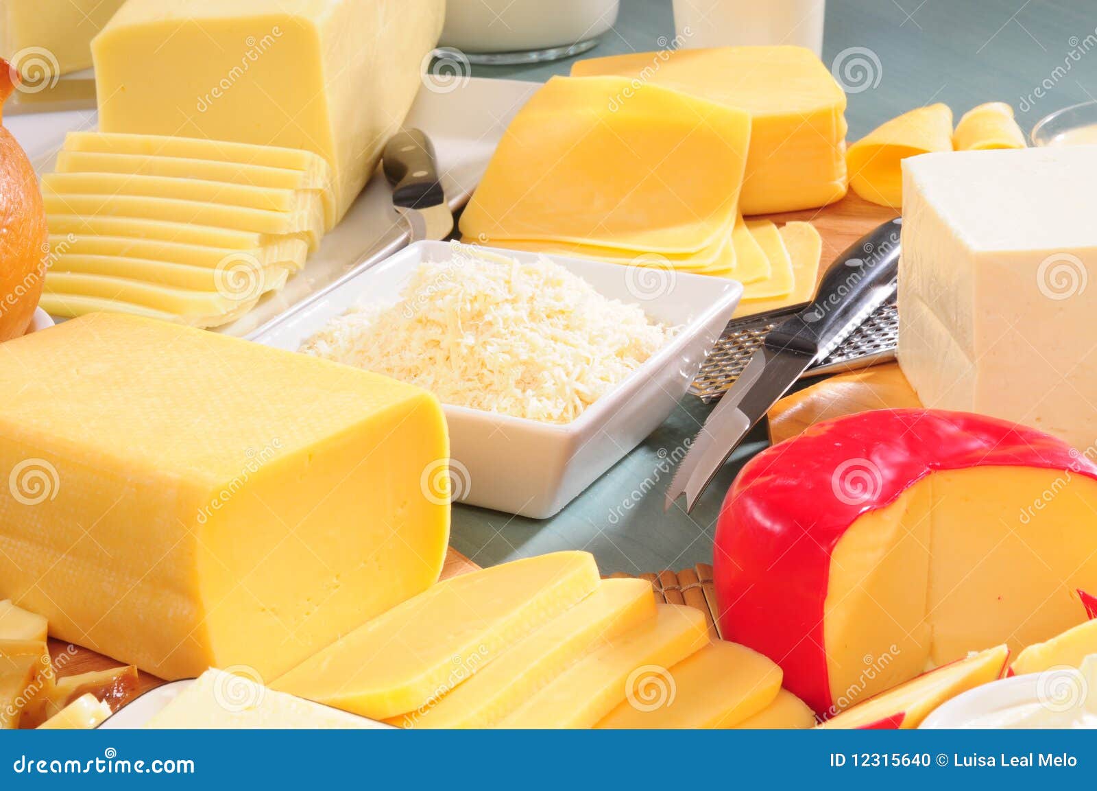 Cheese collection stock photo. Image of cheddar, slice - 12315640