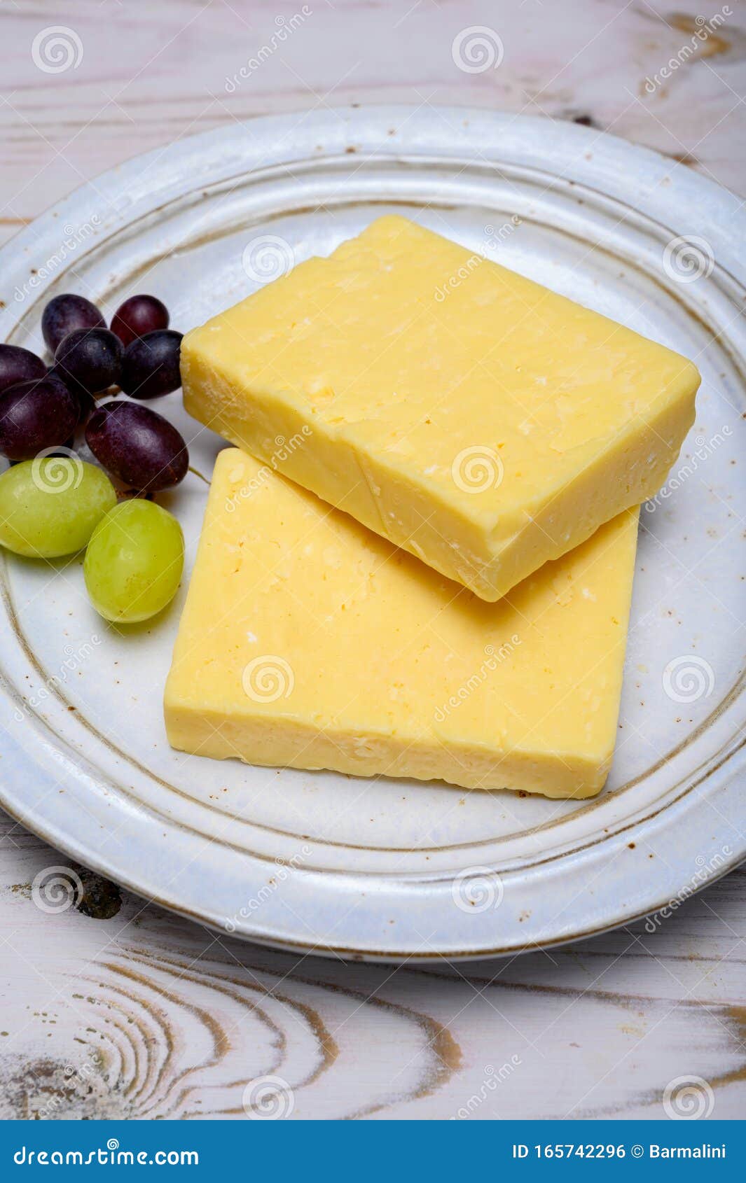 Cheese Collection, Blocks of Matured English Cheddar Cheese Stock Photo ...