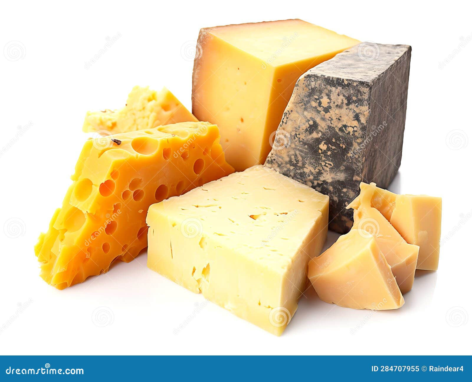 Cheese Collection Isolated on White Background Stock Image - Image of ...
