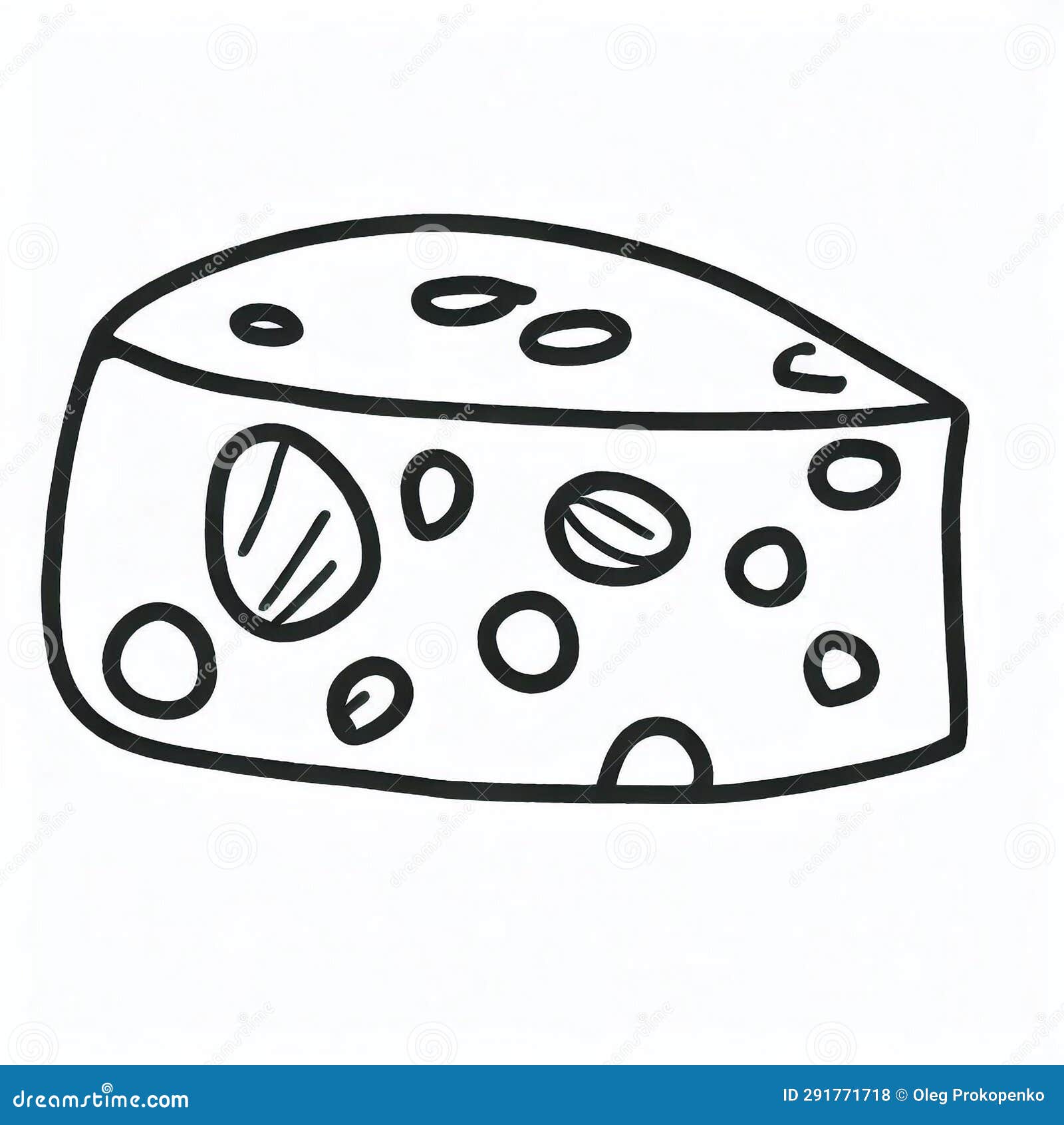 Cheese Contour Drawing Color Game Stock Illustration - Illustration of ...