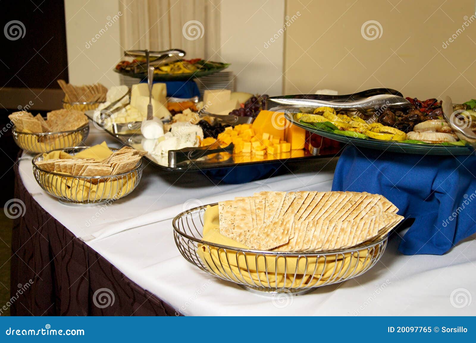 Cheese and Cracker Party Table Stock Image - Image of food, sliced ...