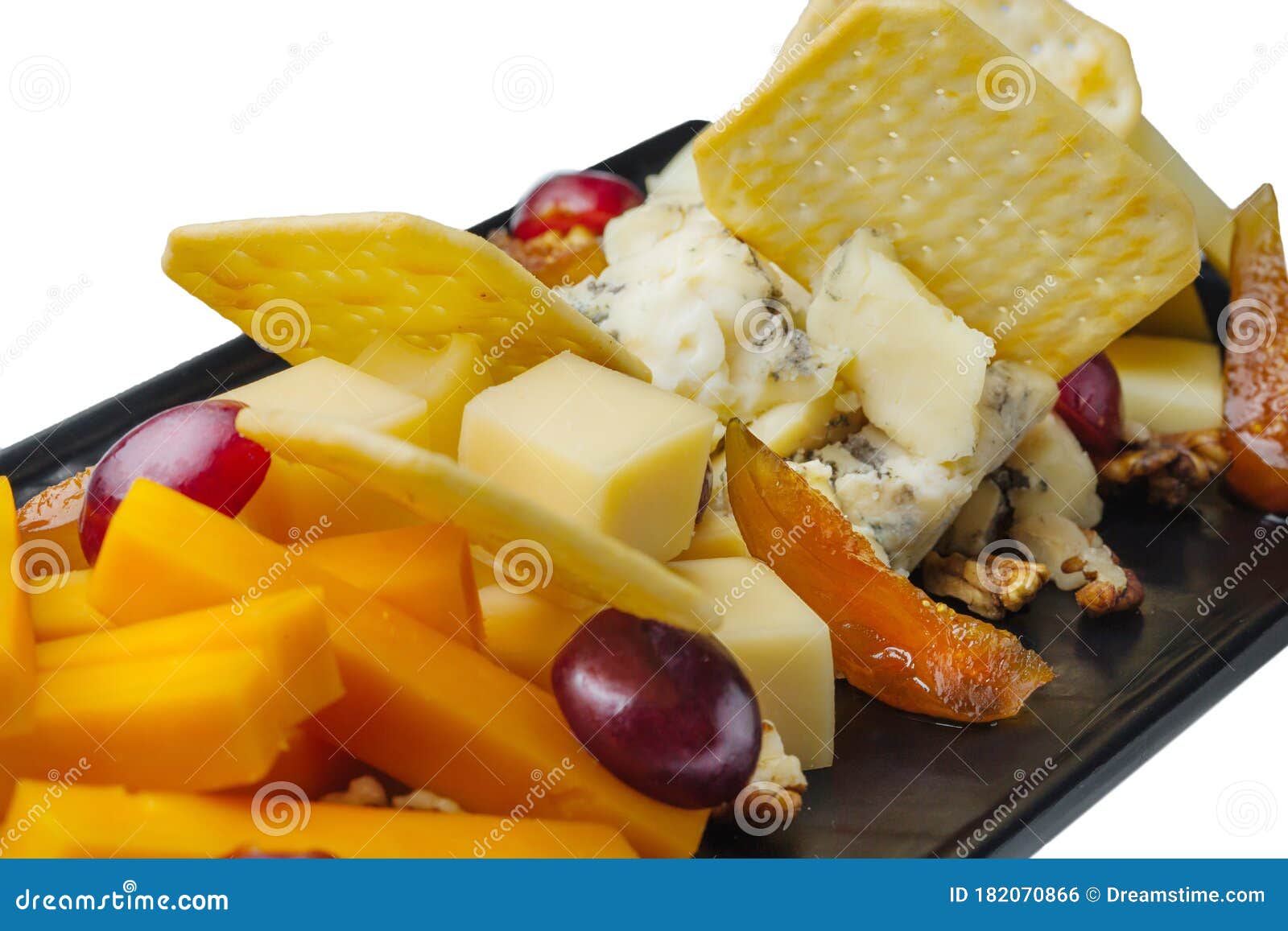 Cheese and Crackers on a Plate Stock Photo - Image of italian, grana ...