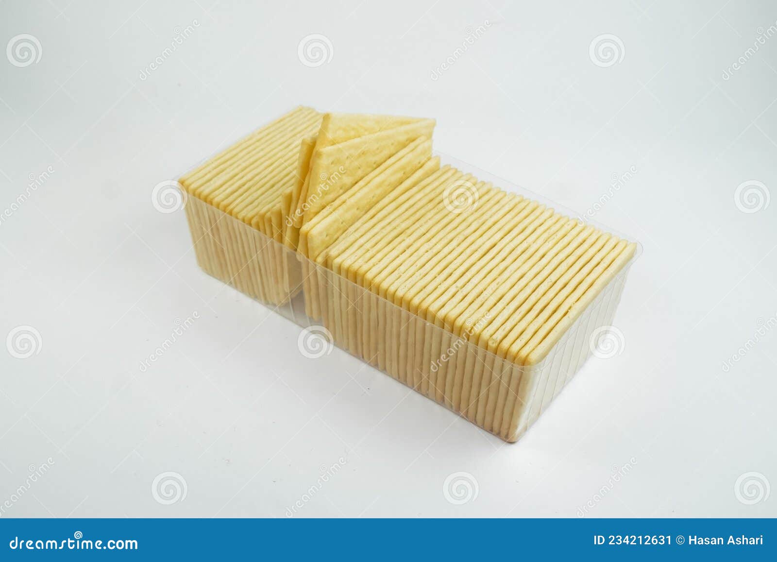 Cheese Crackers in a Rectangular Transparent Plastic Container on a ...