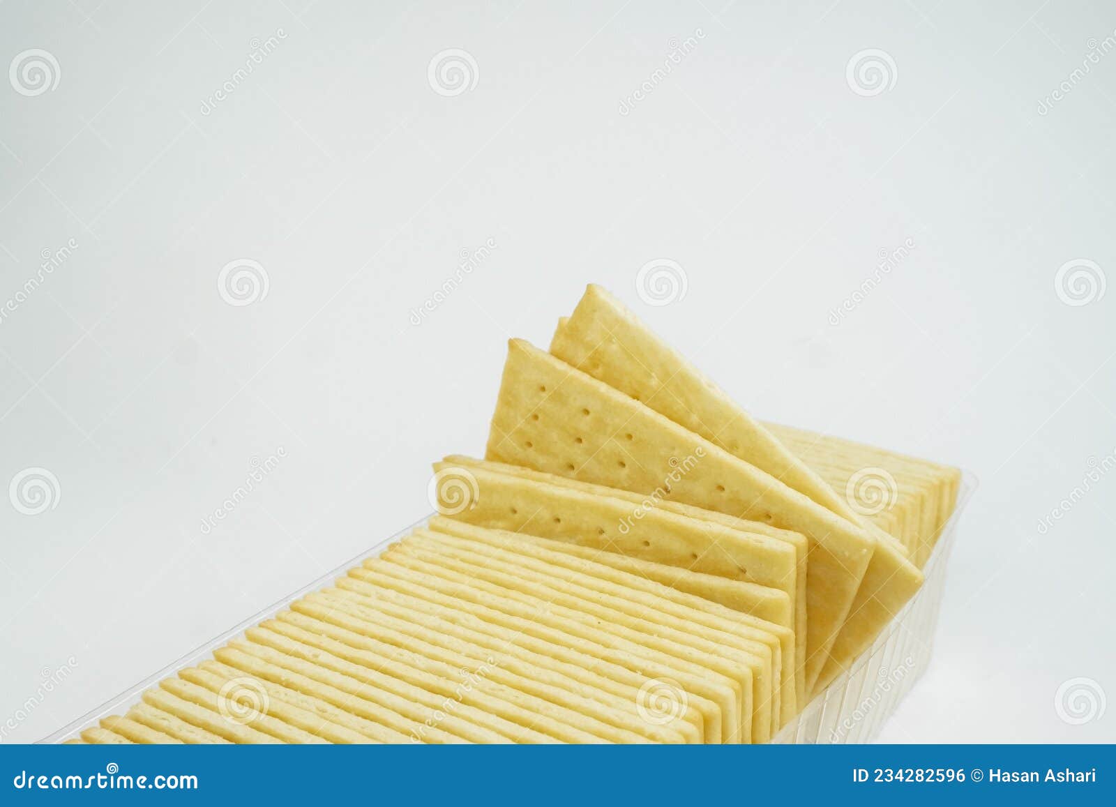 Cheese Crackers in a Rectangular Transparent Plastic Container on a ...