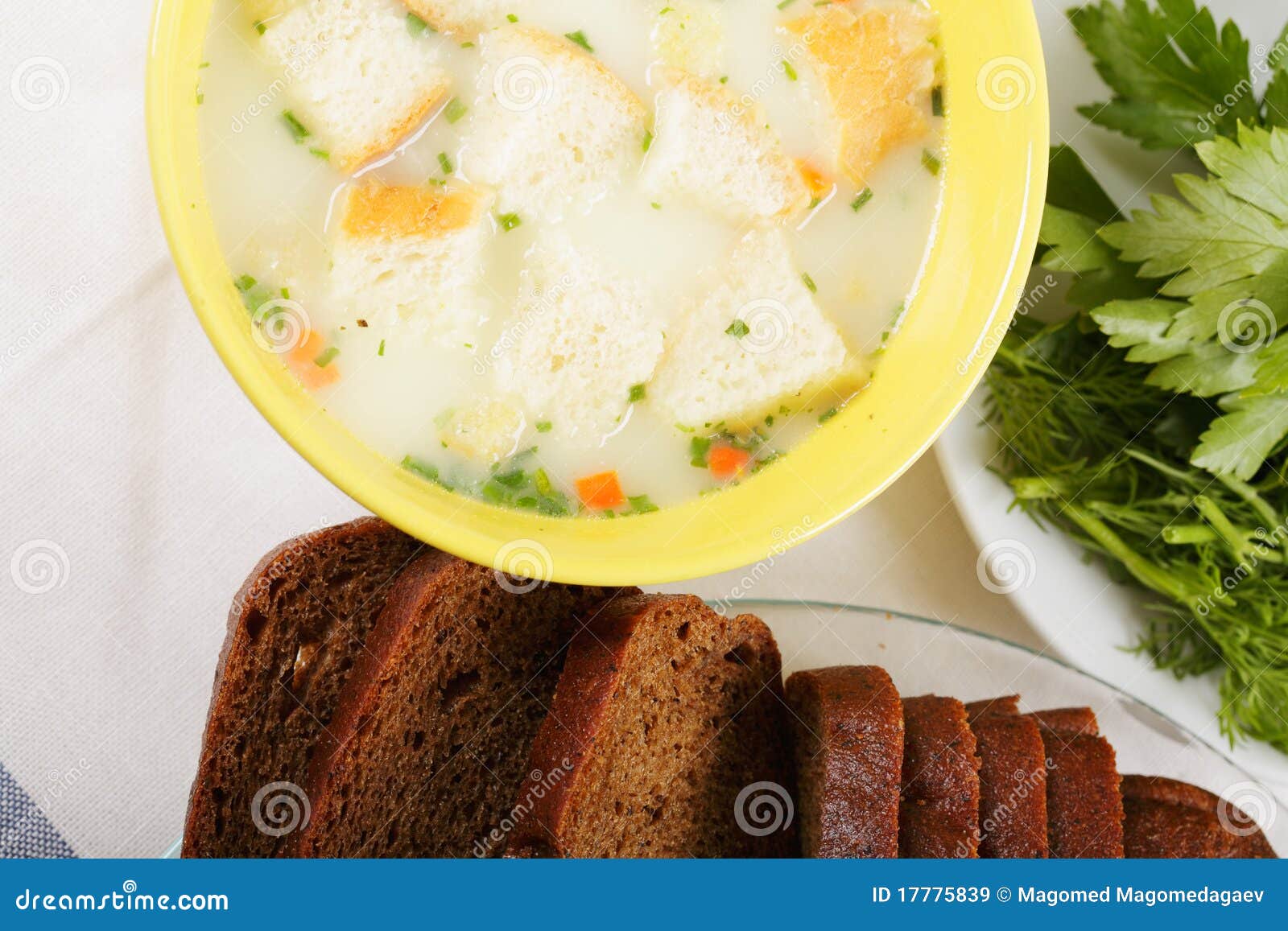 Cheese Cream Soup Above View Stock Image - Image of food, pastry: 17775839