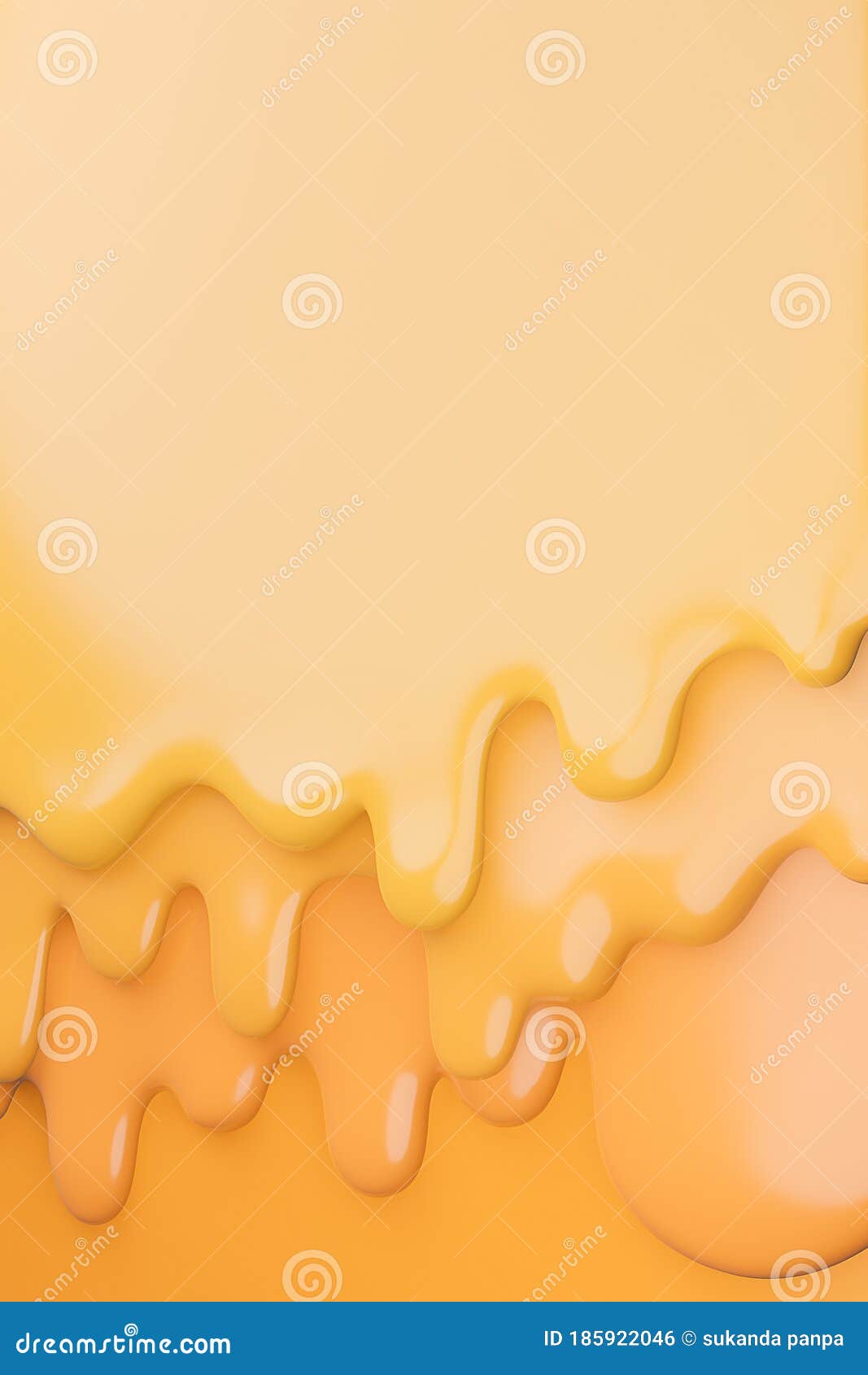 Cheese Creamy Liquid Drips.,cheese Melt On Yellow Background.,3d Model ...