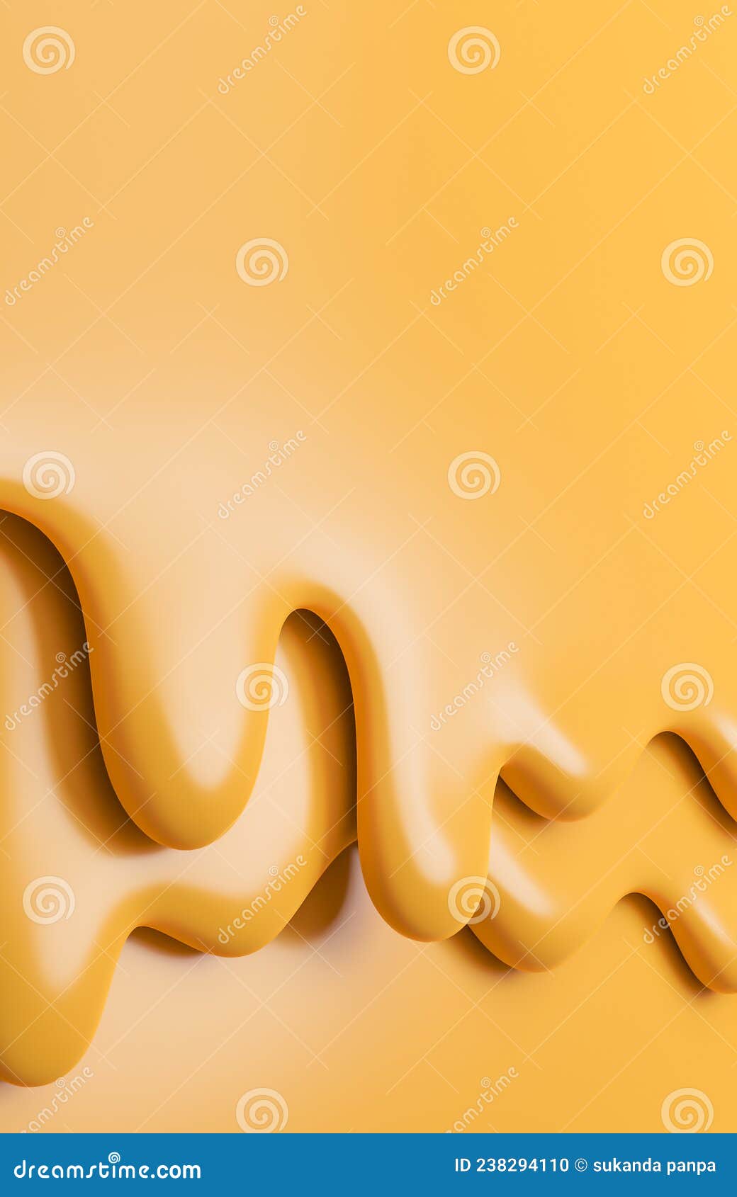 Cheese Creamy Liquid Drips.,cheese Melt On Yellow Background.,3d Model ...