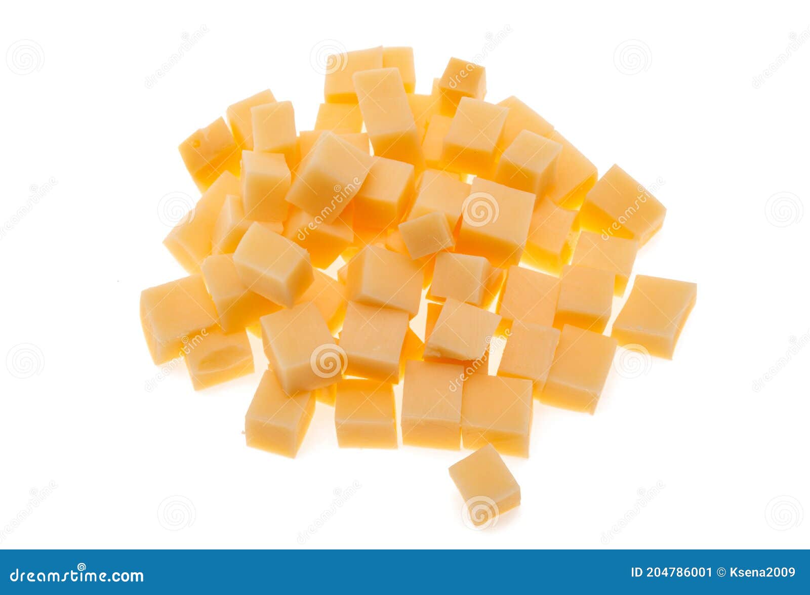 Cheese cubes isolated stock image. Image of snack, milk - 204786001