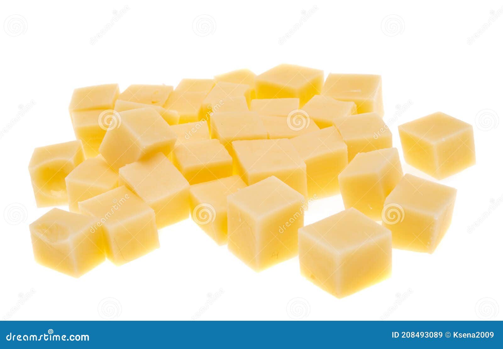 Cheese cubes isolated stock image. Image of healthy - 208493089