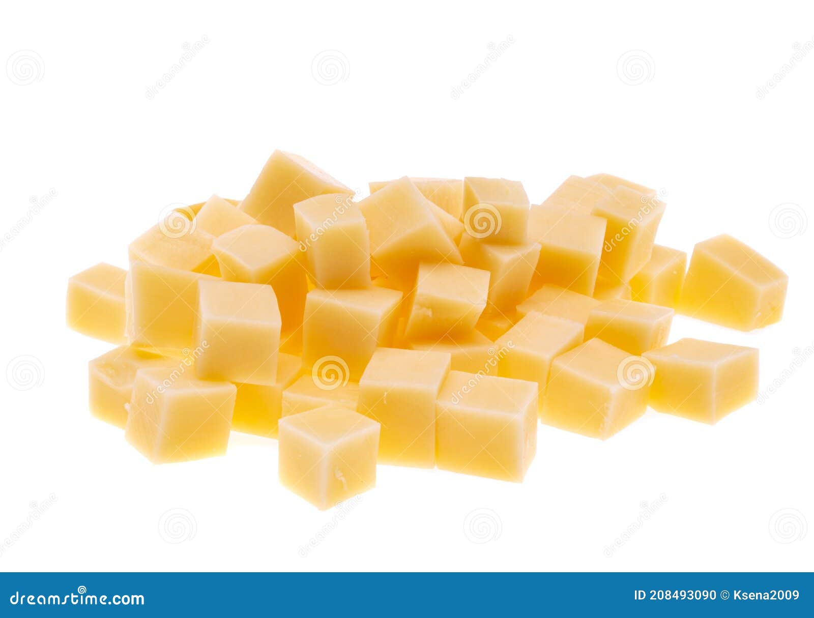 Cheese cubes isolated stock photo. Image of organic - 208493090