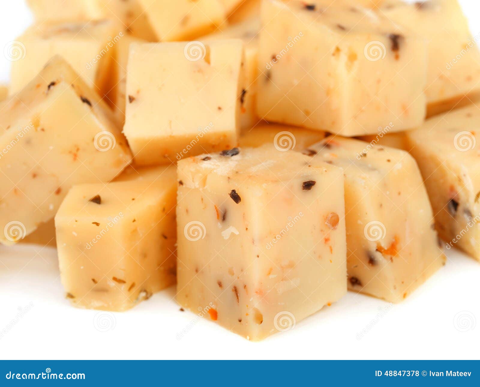Cheese cubes stock photo. Image of vibrant, background - 48847378