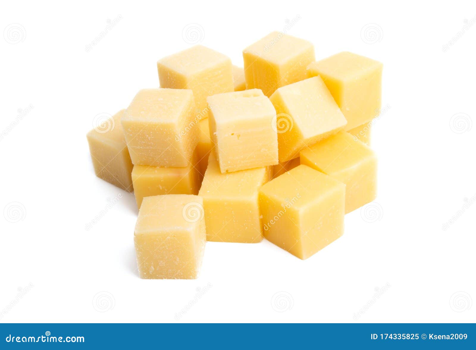 Cheese cubes isolated stock image. Image of hole, edam - 174335825