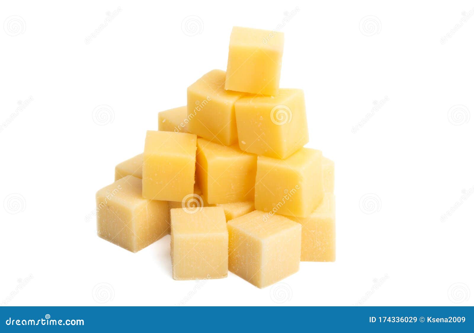 Cheese cubes isolated stock image. Image of gourmet - 174336029