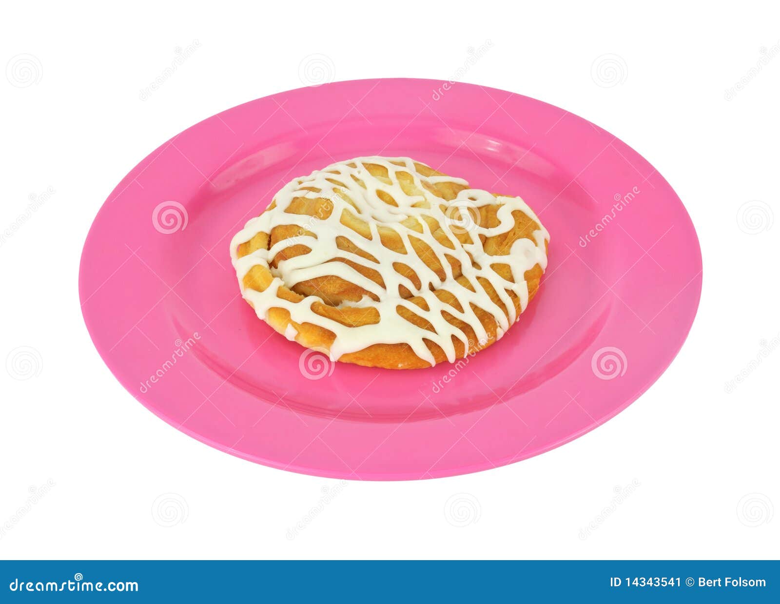 Cheese Danish on a Pink Plate Stock Image - Image of consumed, eaten ...