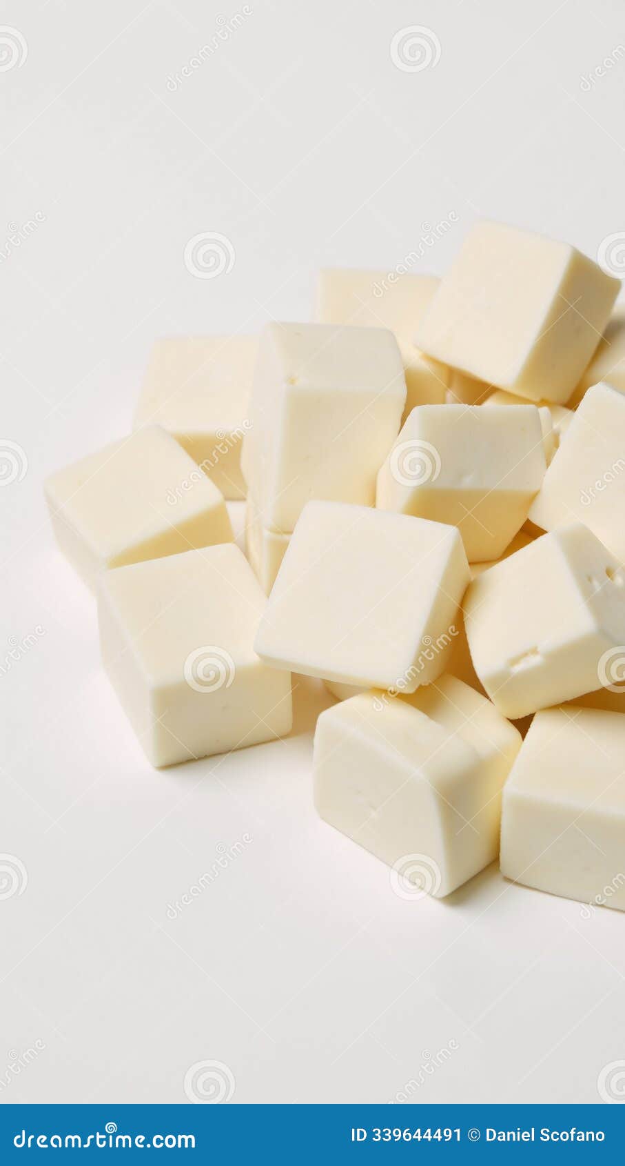 Cheese Diced Mozzarella on White Background Stock Illustration ...