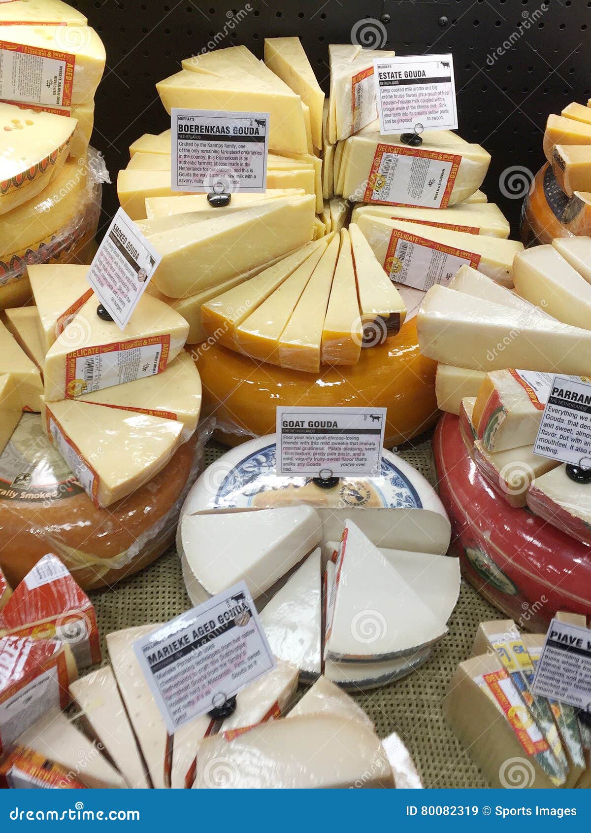 Cheese Display at a Local Supermarket. Editorial Stock Image - Image of ...