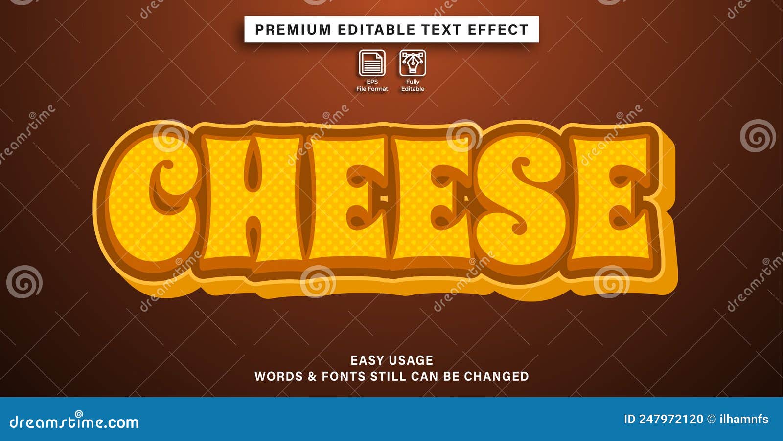 Cheese Editable Text Effect, Text Graphic Style, Font Effect Stock ...