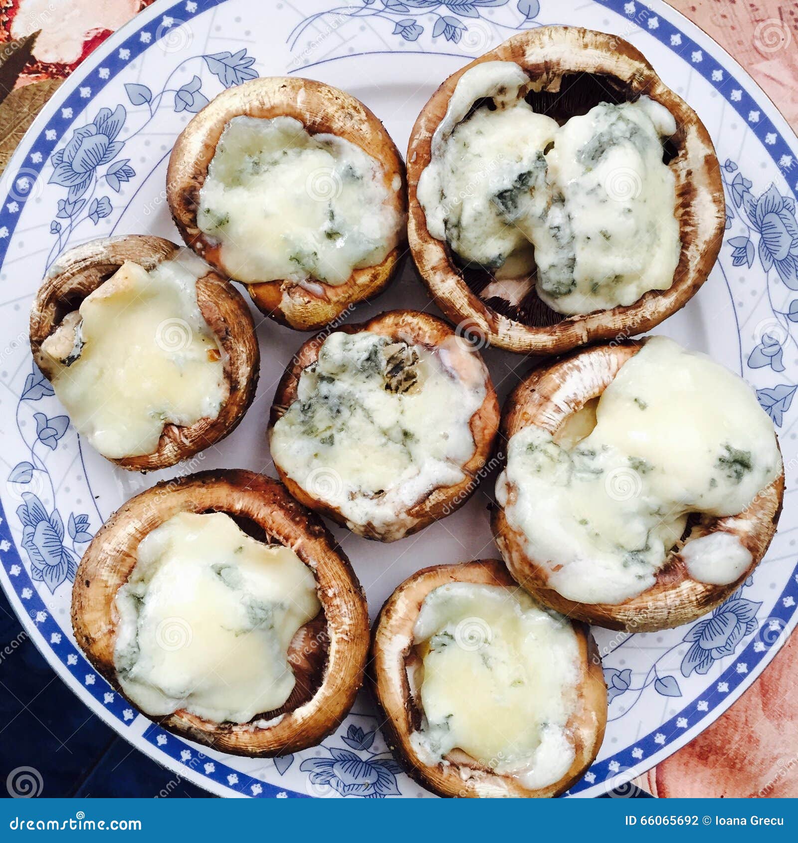 Cheese filled mushrooms stock photo. Image of food, baked - 66065692