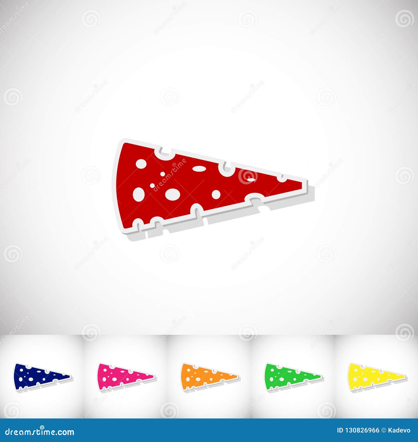 Cheese. Flat Sticker with Shadow on White Background Stock Vector ...