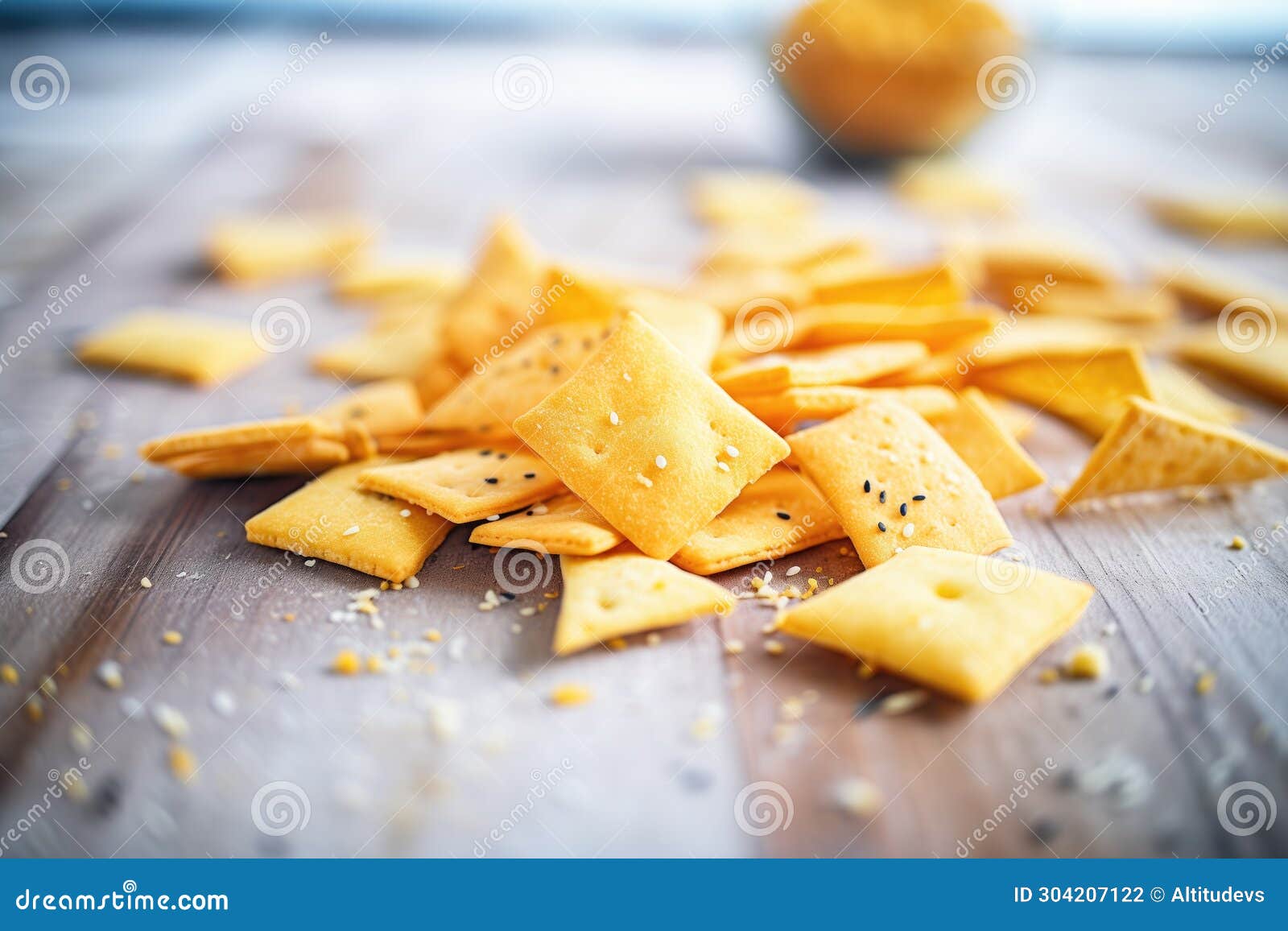Cheese-flavored Crackers in a Pile Stock Photo - Image of gourmet, food ...