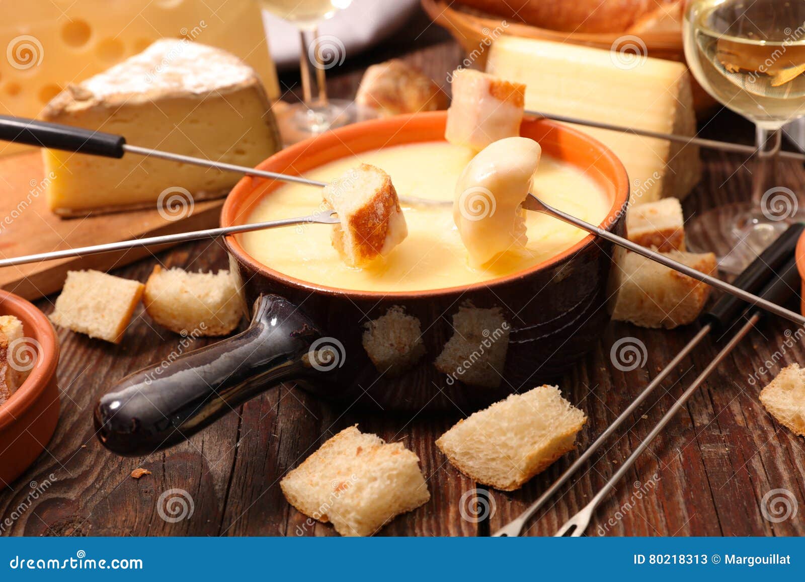 Cheese fondue stock image. Image of traditional, dish - 80218313