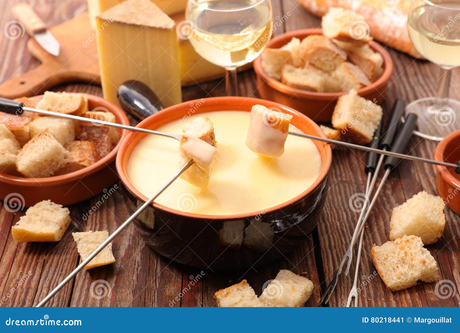 Cheese fondue swiss stock image. Image of eating, bread - 80218441