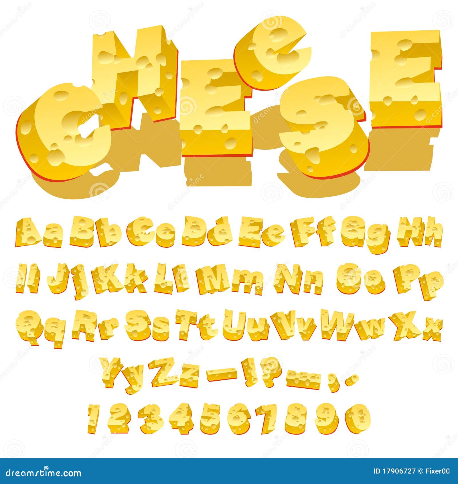 Cheese font stock vector. Illustration of product, typecase - 17906727