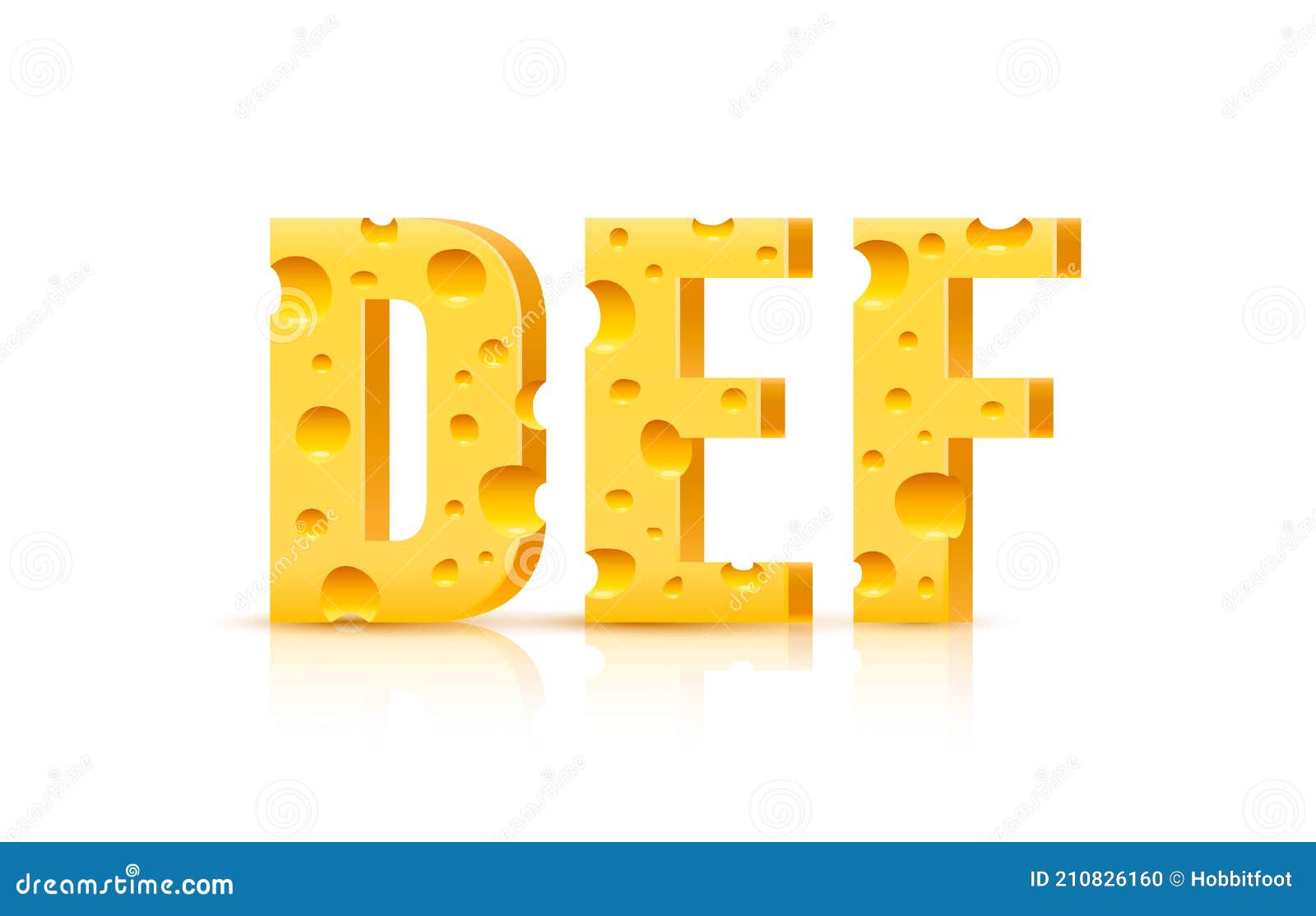 Cheese Font 3d Symbol, Letter D E F Set. Vector Stock Vector ...